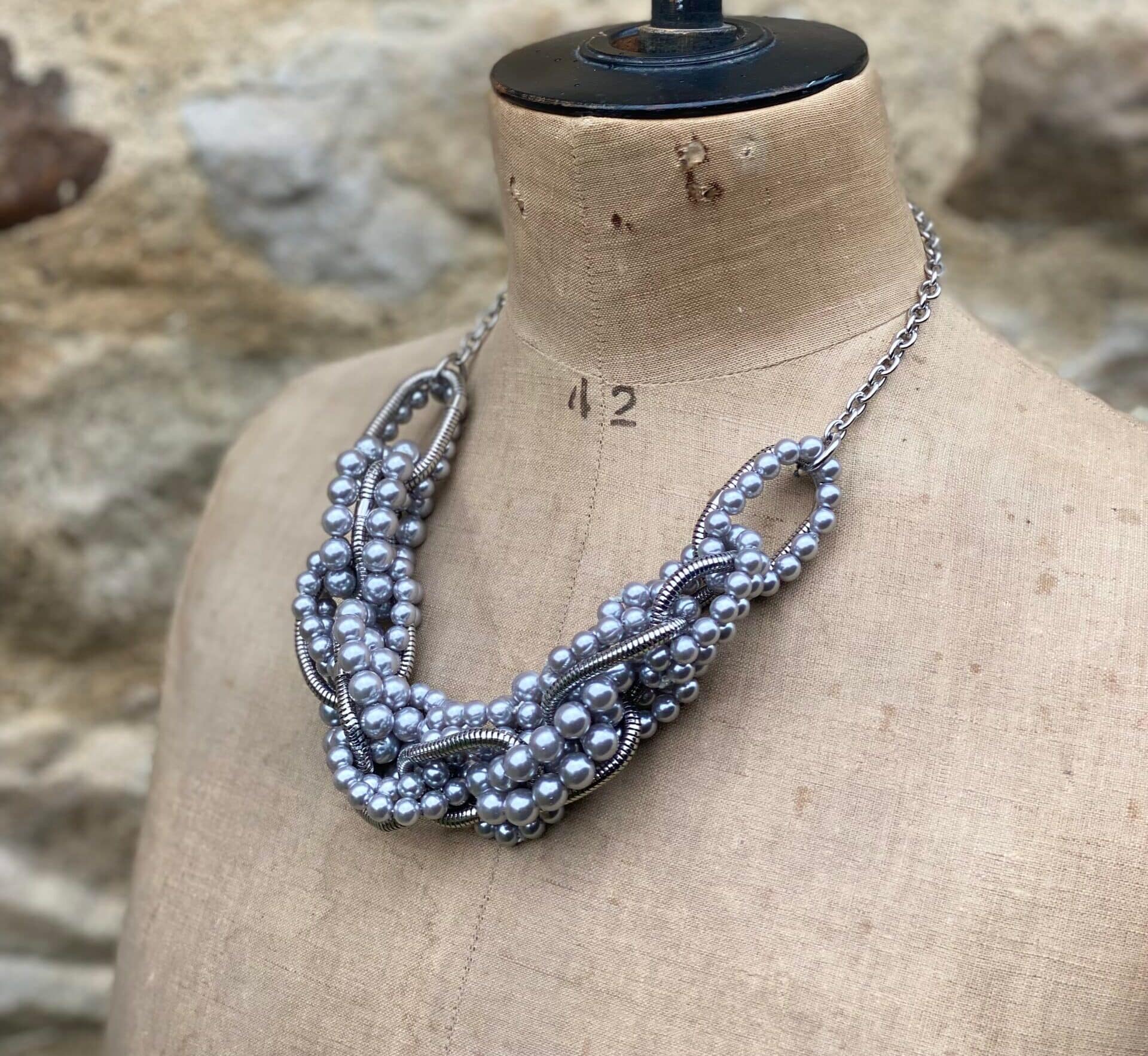 Chunky Chain Interlinked Necklace • [ worn + worn ]