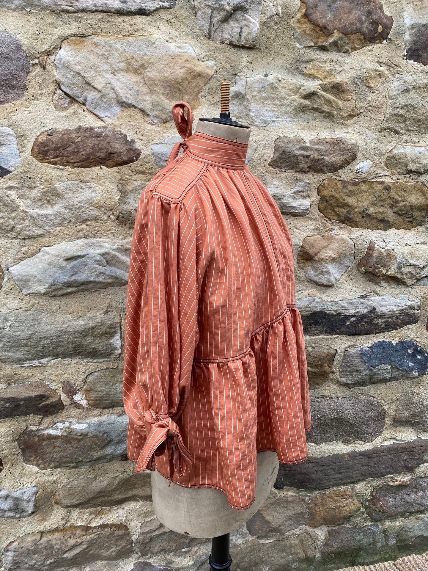 Rust Puff Sleeve Peplum Shirt • [ worn + worn ]