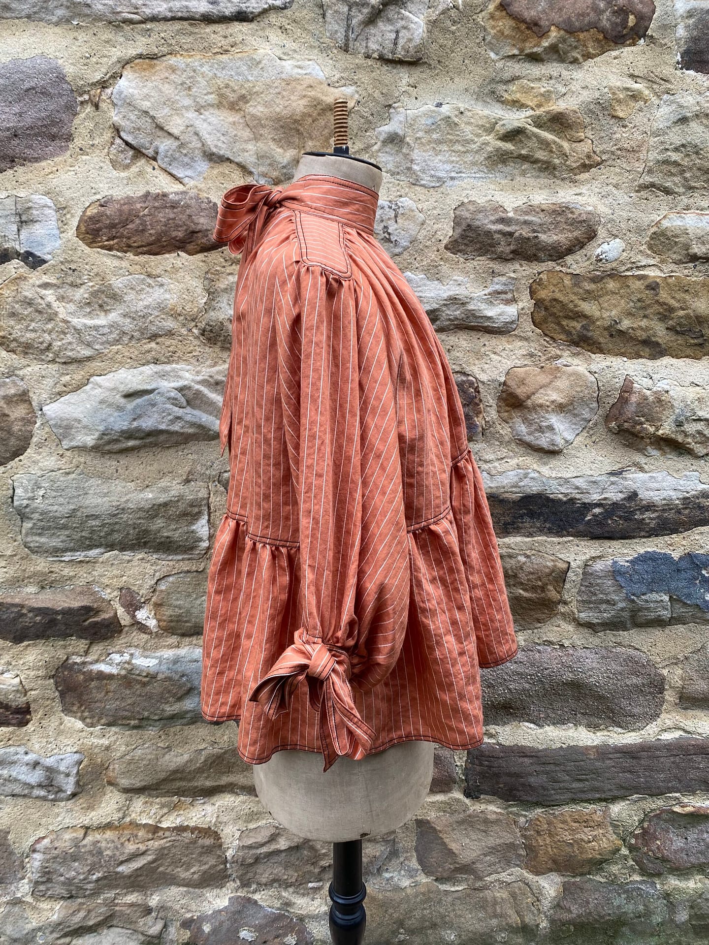 Rust Puff Sleeve Peplum Shirt • [ worn + worn ]