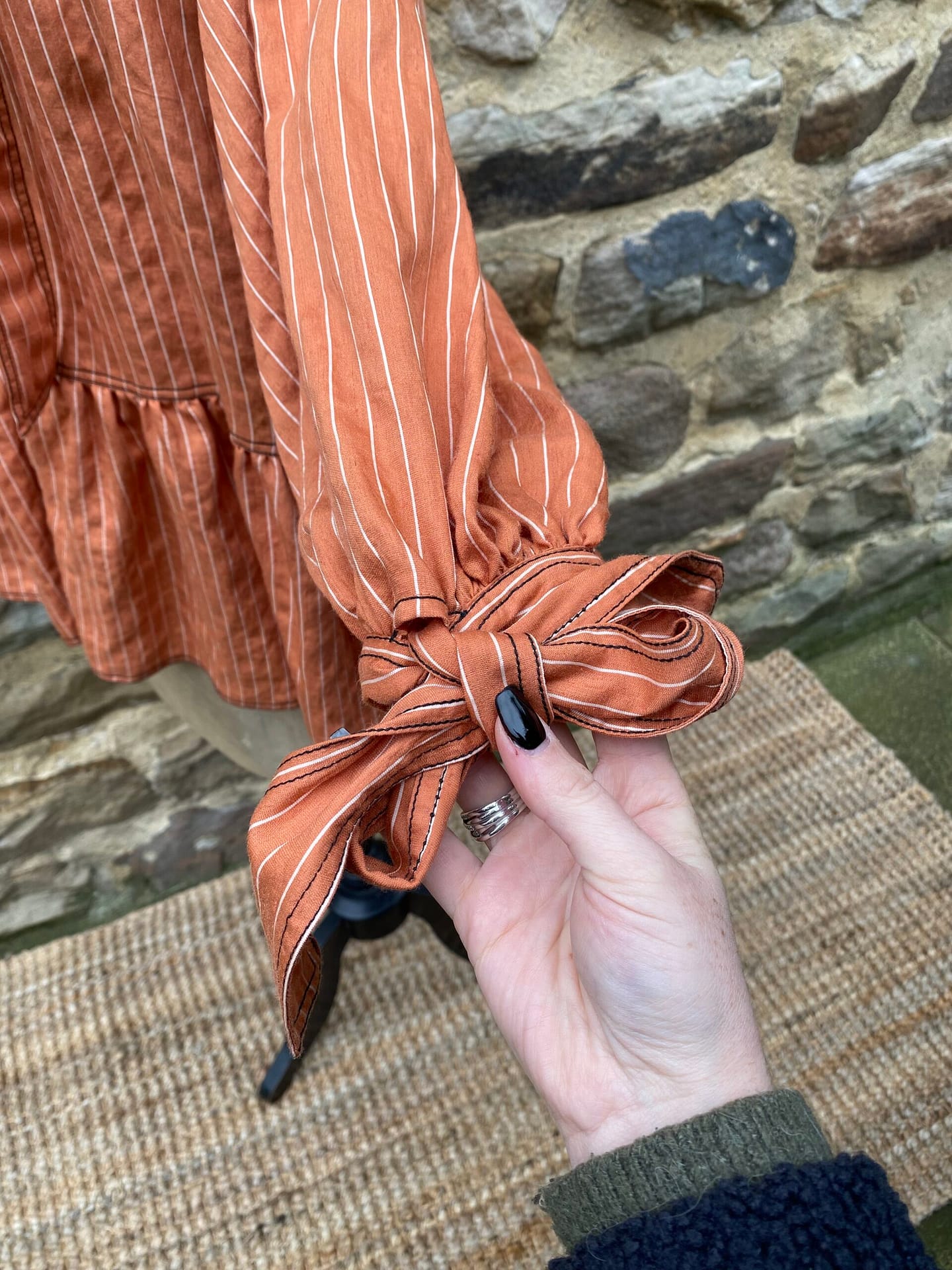 Rust Puff Sleeve Peplum Shirt • [ worn + worn ]