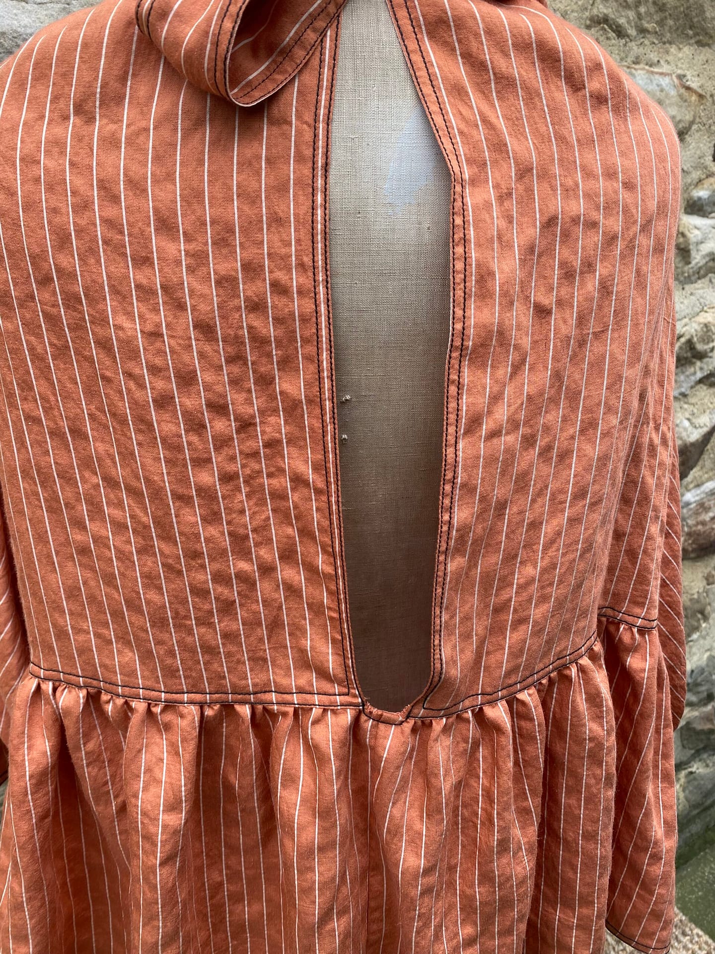 Rust Puff Sleeve Peplum Shirt • [ worn + worn ]