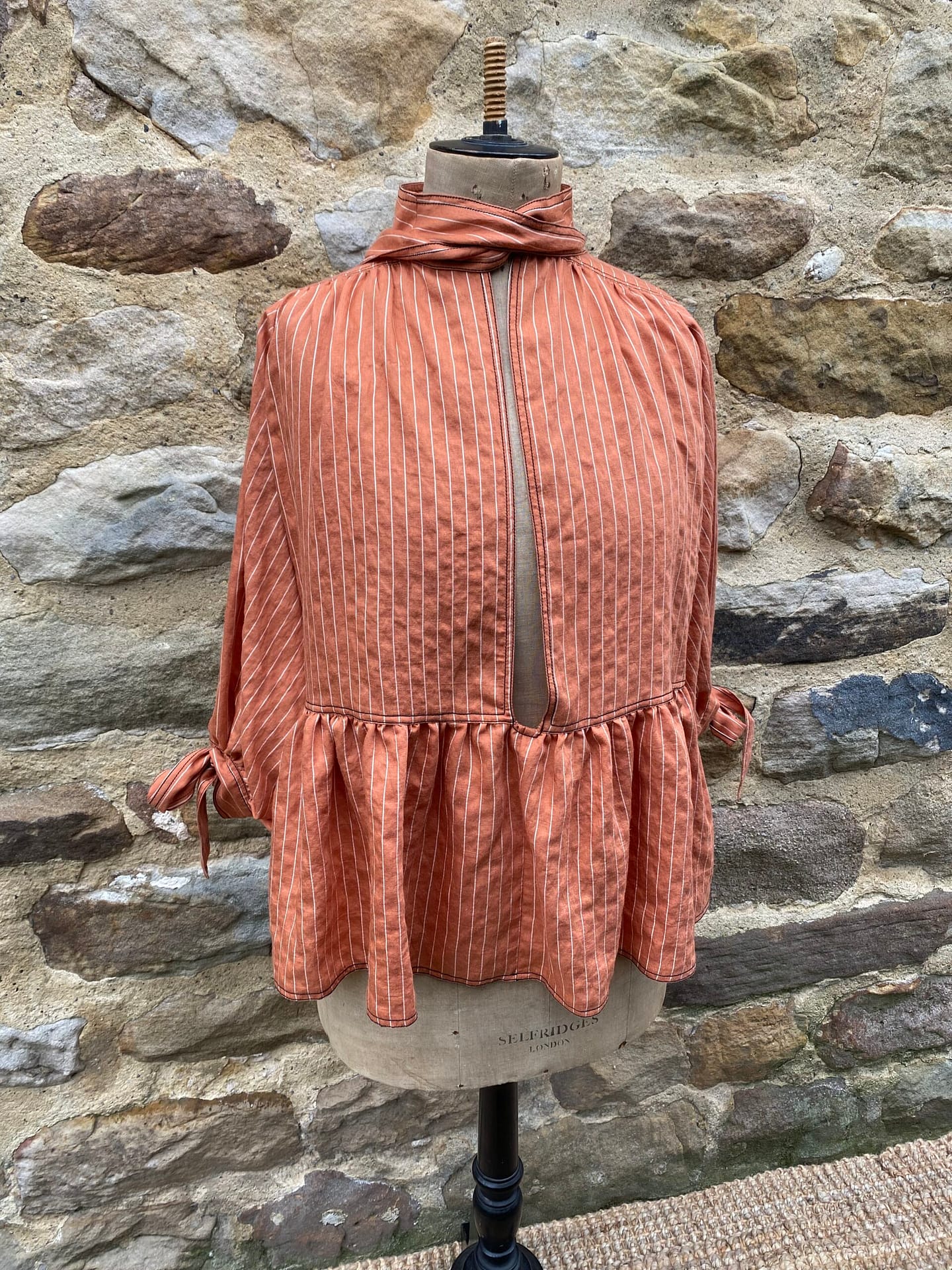 Rust Puff Sleeve Peplum Shirt • [ worn + worn ]