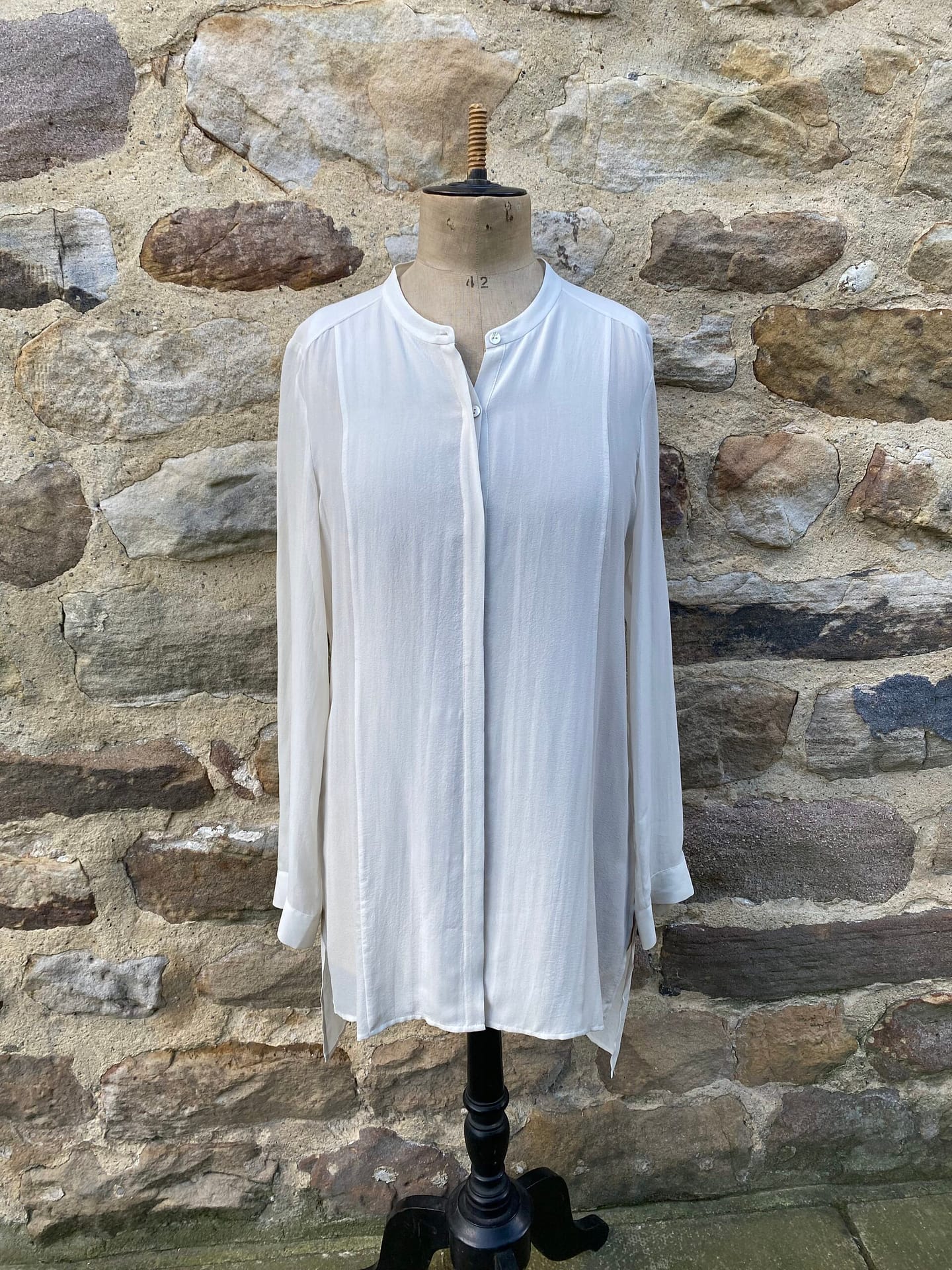 Long Line Cream Blouse • [ worn + worn ]