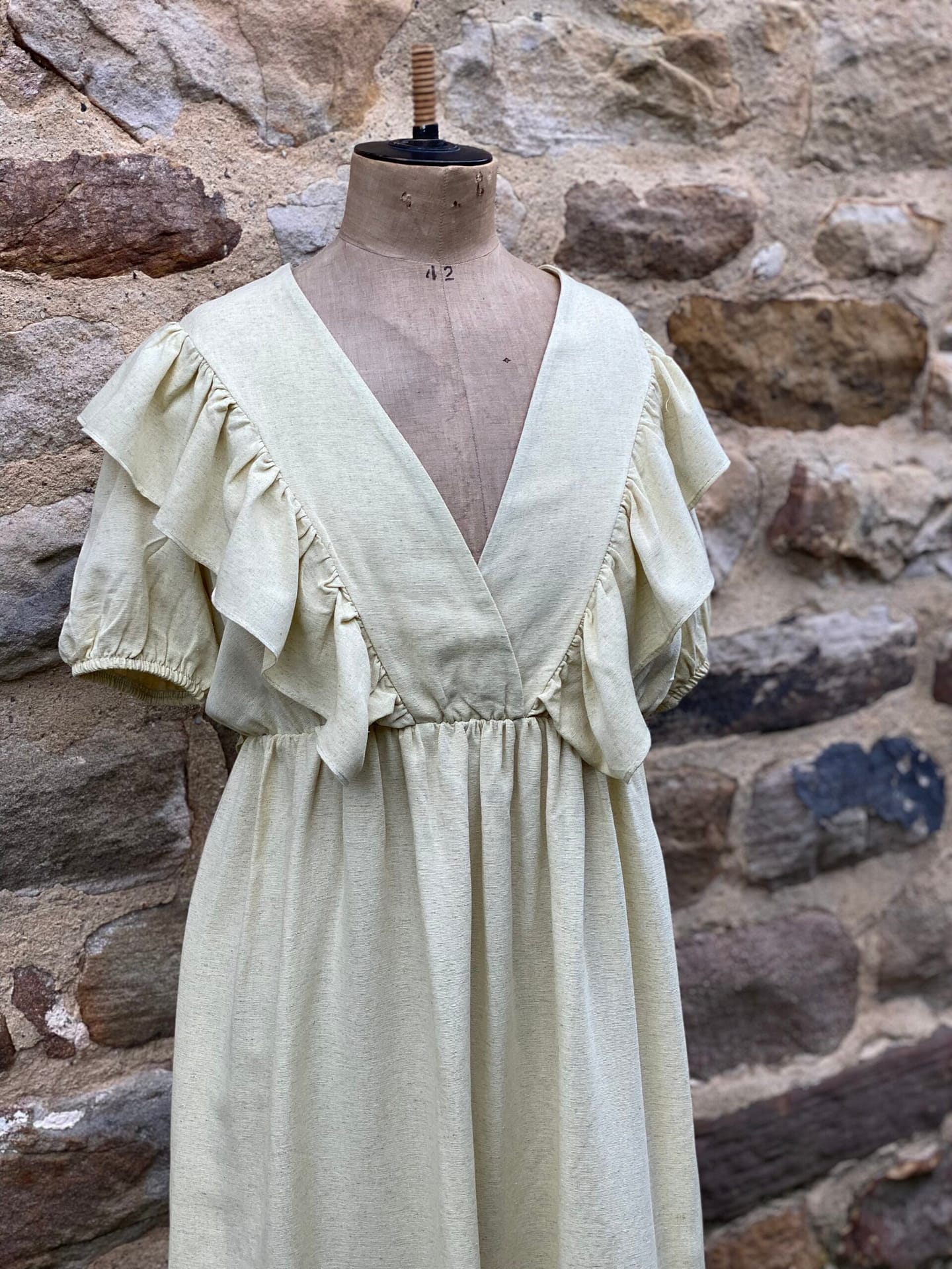 Linen-Look Ruffled Prairie Dress • [ worn + worn ]